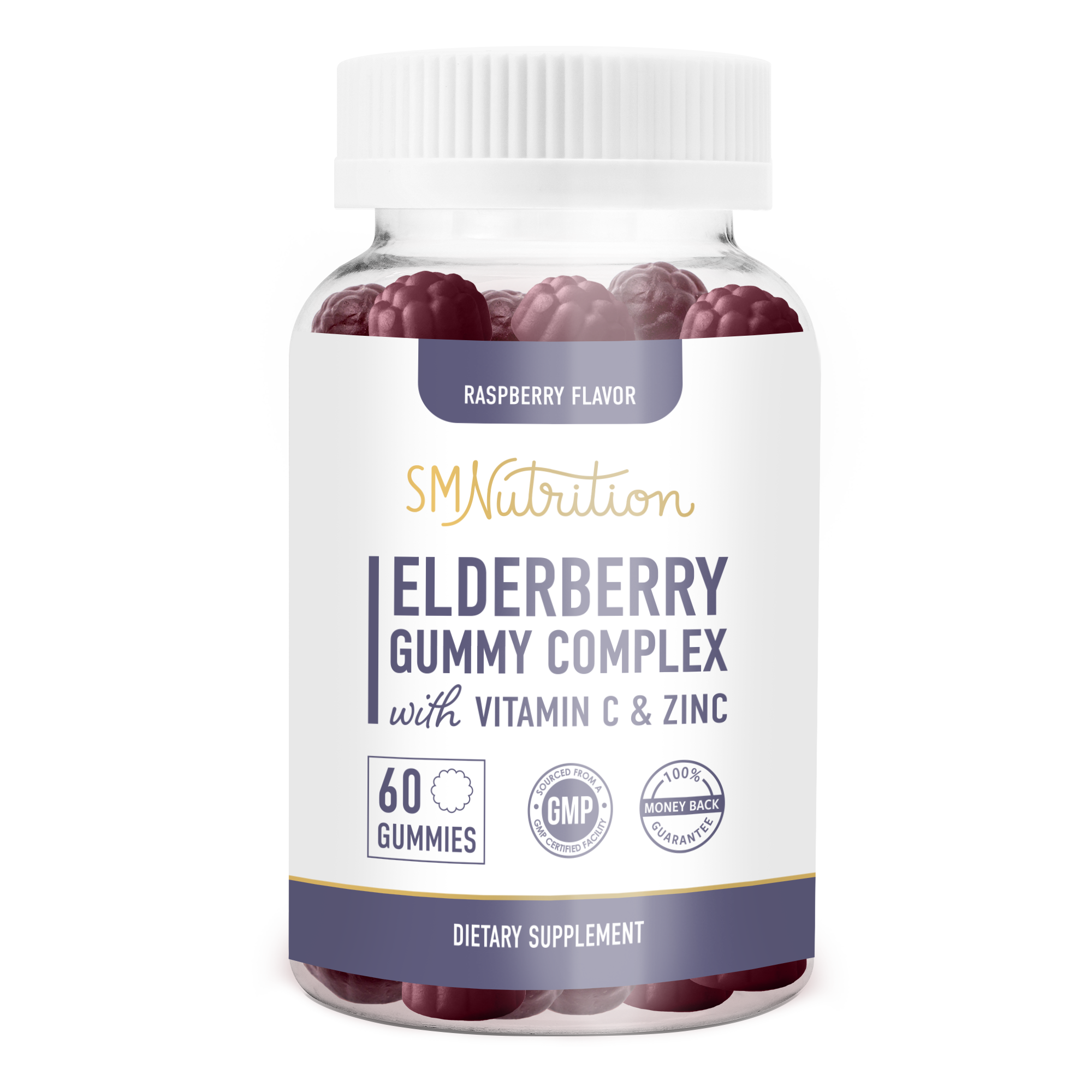 Elderberry Gummies 60 Count Elderberry With Zinc Vitamin C For