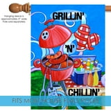 Toland Home Garden Grillin' n Chillin' BBQ summer Flag Double Sided ...