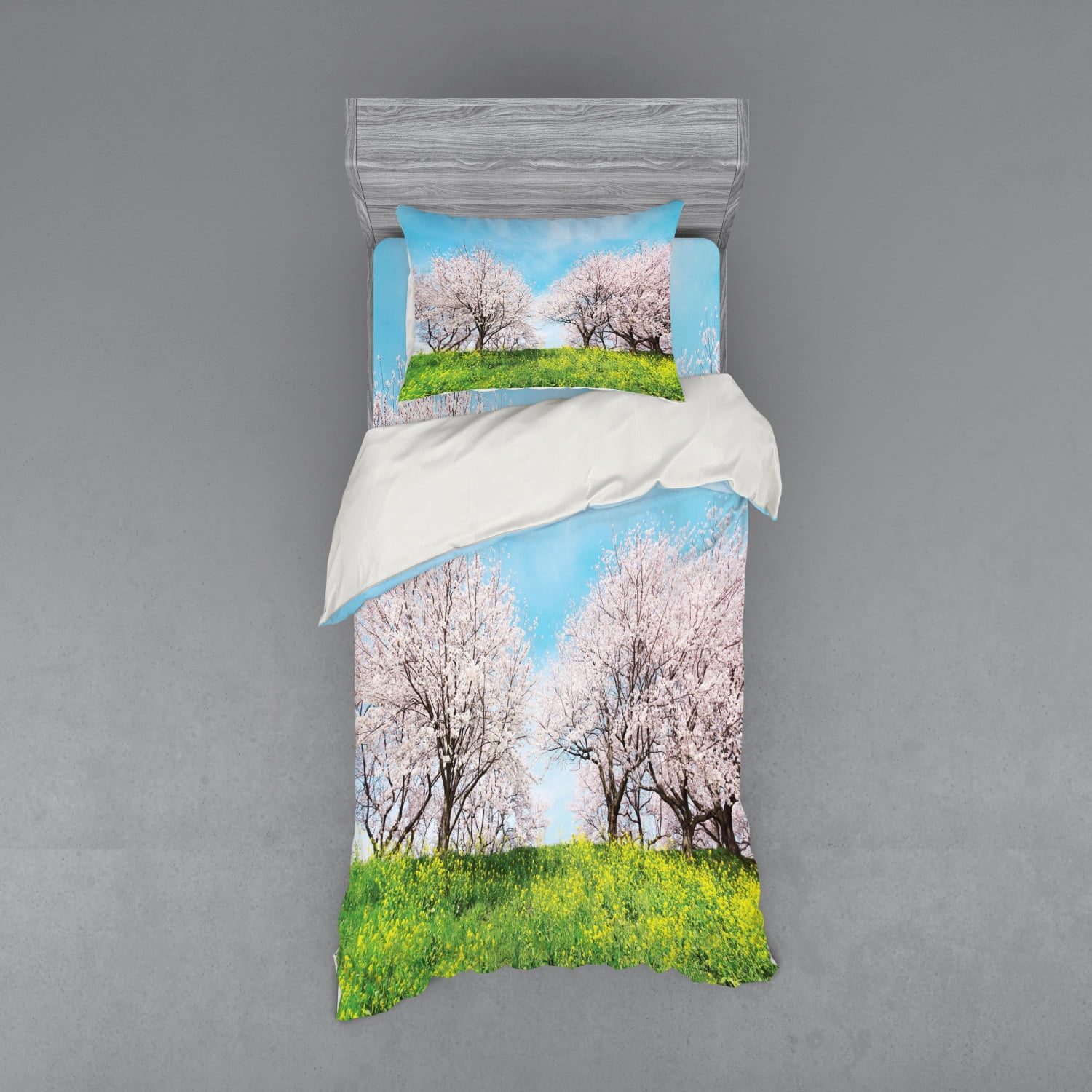 Ambesonne Tree Bedding Set 3 Pcs, Japanese Spring Flowers, Twin XL ...