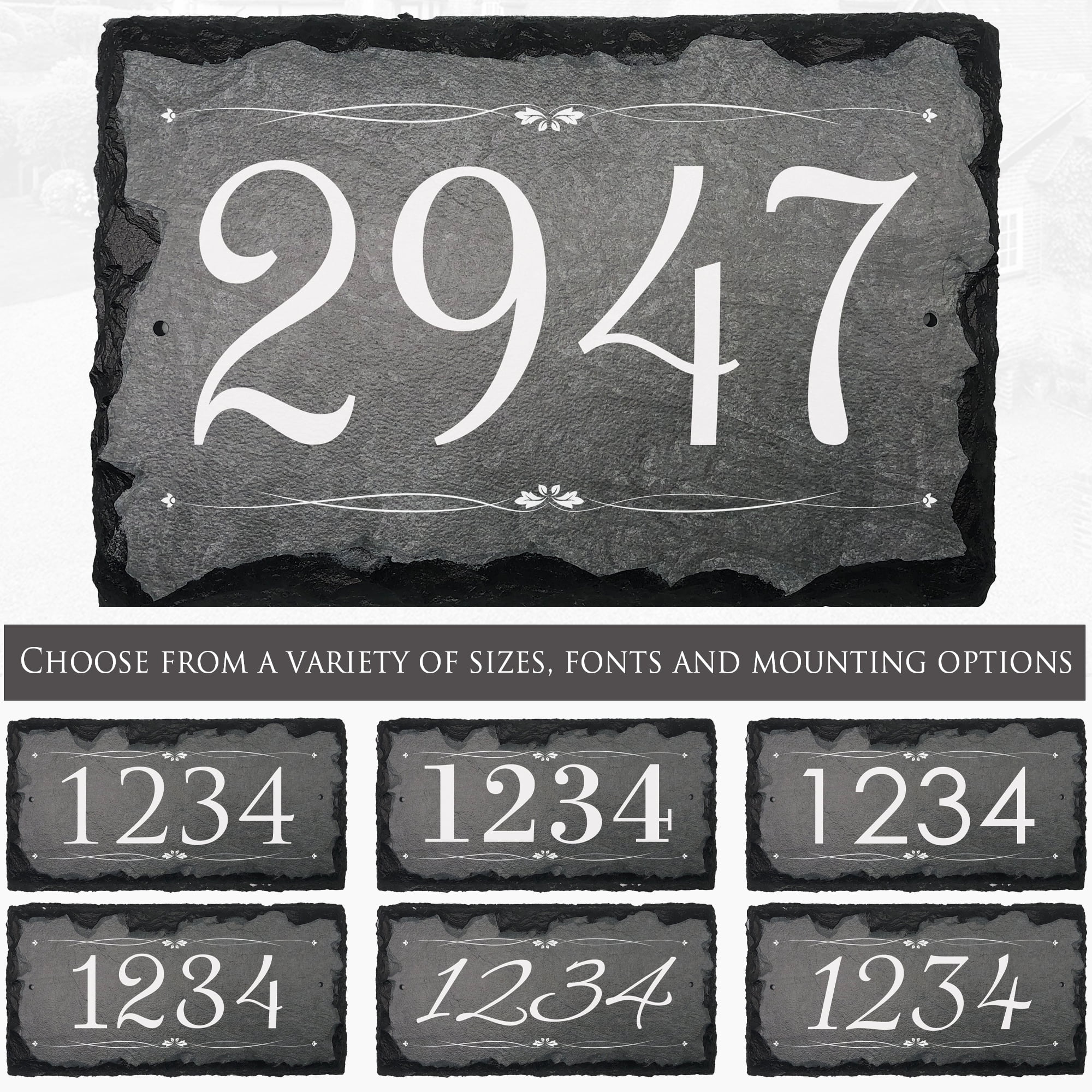 Beautifully Handcrafted and Customizable Slate Home Address Plaque (12 ...