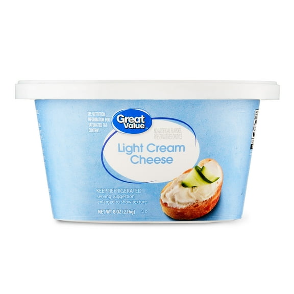 Great Value Cream Cheese 8 oz Brick, 2 Pack, Spreadable, Made from Milk ...