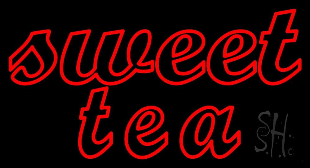 Double Stroke Cursive Sweet Tea LED Neon Sign 20 x 37 - inches, Black ...