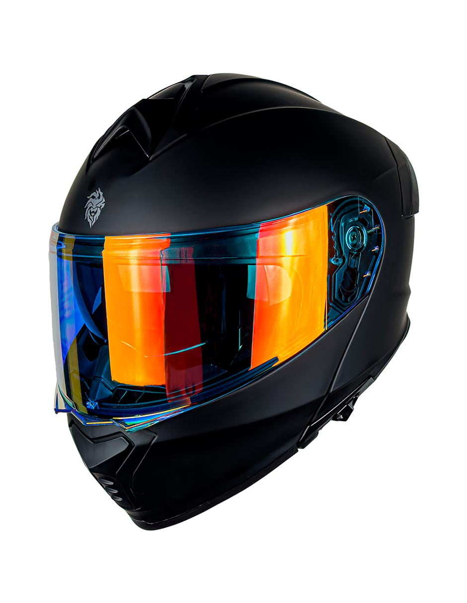 Casco Kov Abatible Thunder Luz Rojo Y Azul Mica Night Vision | Bodega ...