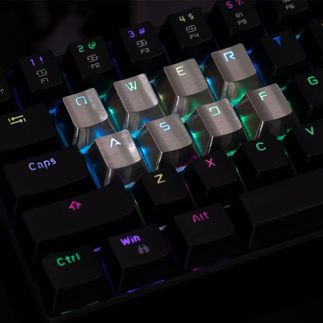 OEM Profile Stainless Steel Gaming Keys (12 keycap set) - Walmart.com
