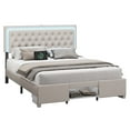 Bed Frame Queen Size with Sliding Barn Door Storage Cabinets,Headboard ...