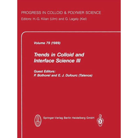 Progress in Colloid and Polymer Science Trends in Colloid and Interface ...