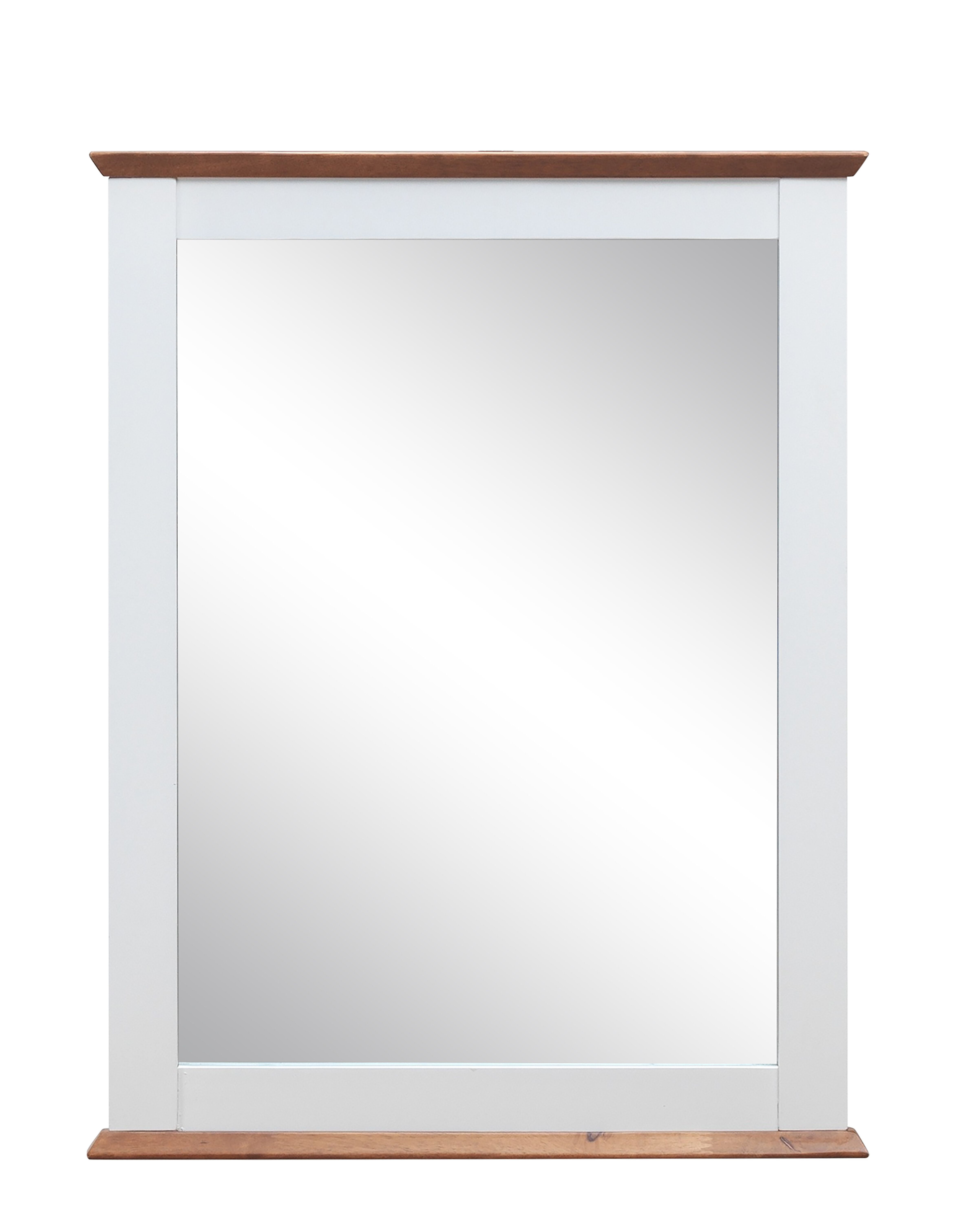Acme Farah Rectangular Wooden Frame Mirror in White & Oak - Walmart.com