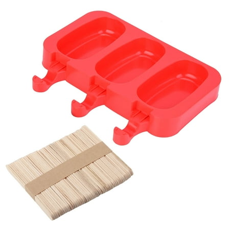 Red Ice Pop With 20 Sticks, Silicone Ice Pop , For Ice Cream Popsicle ...