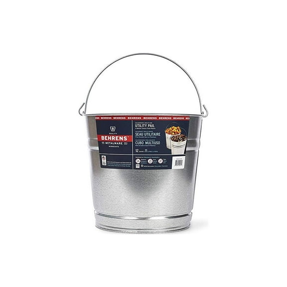Behrens 7.5 Gal. Black Galvanized Steel Ash Pail B907PK - Walmart.com