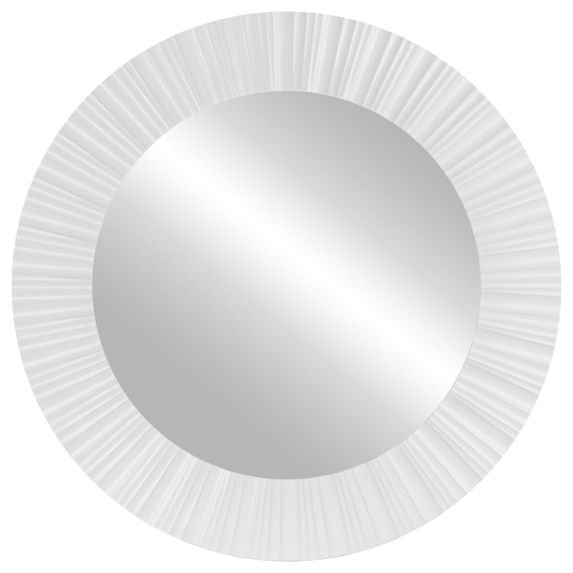 Click here for Northlight 20 White Fluted Waves Round Wall Mirror... prices