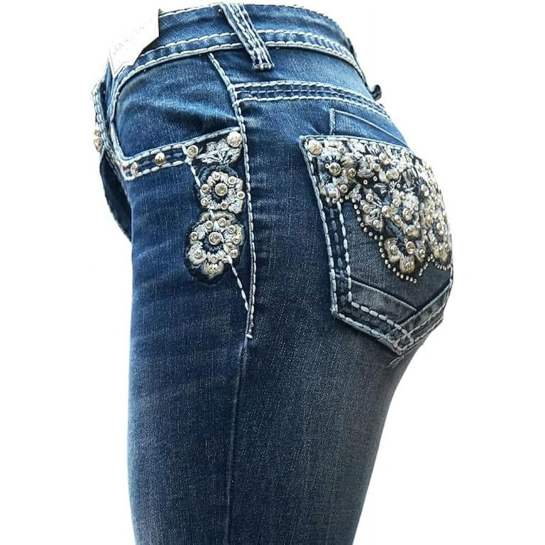 Jack David/H&Y Women's Rhinestone Bootcut Stretchy Denim Jack David/H&Y Women's Rhinestone Bootcut Stretchy Denim