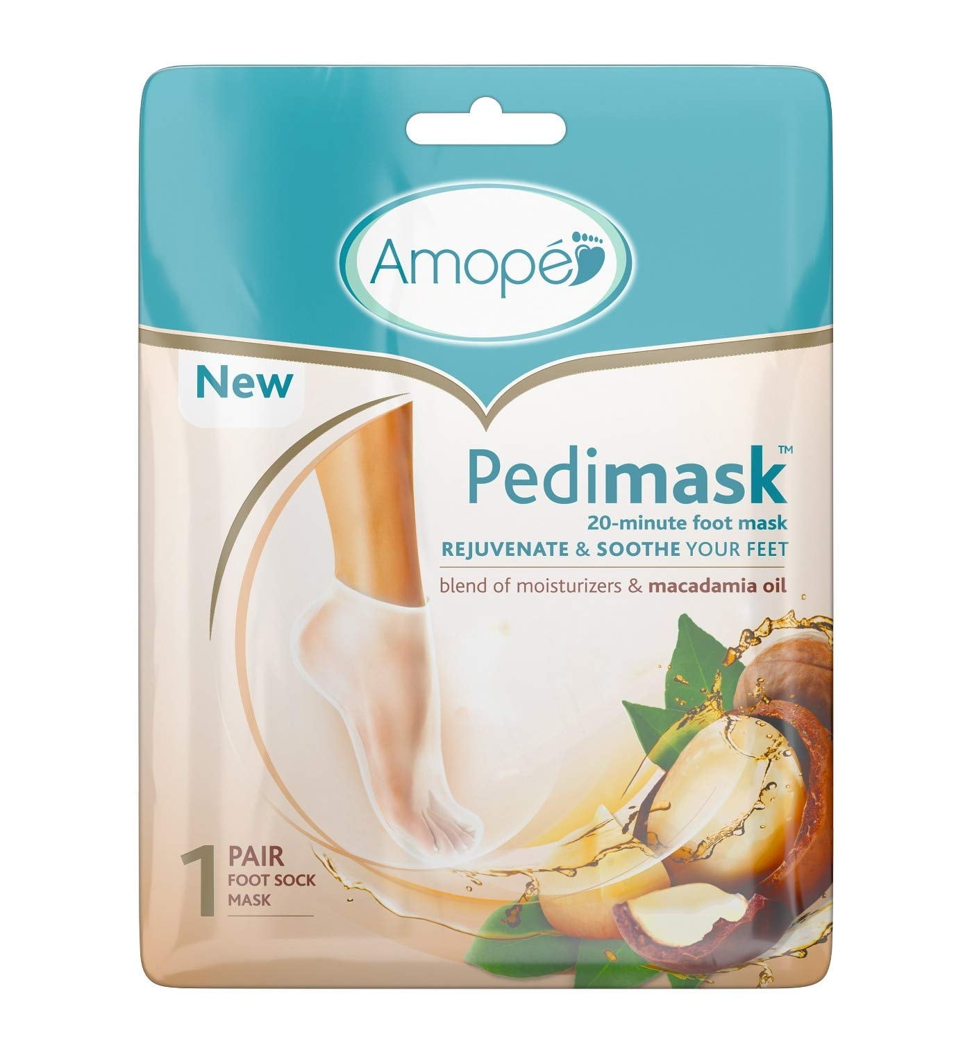 Amope PediMask 20 Minute Foot Mask, Rejuvenate and Soothe Your Feet, 1 ...