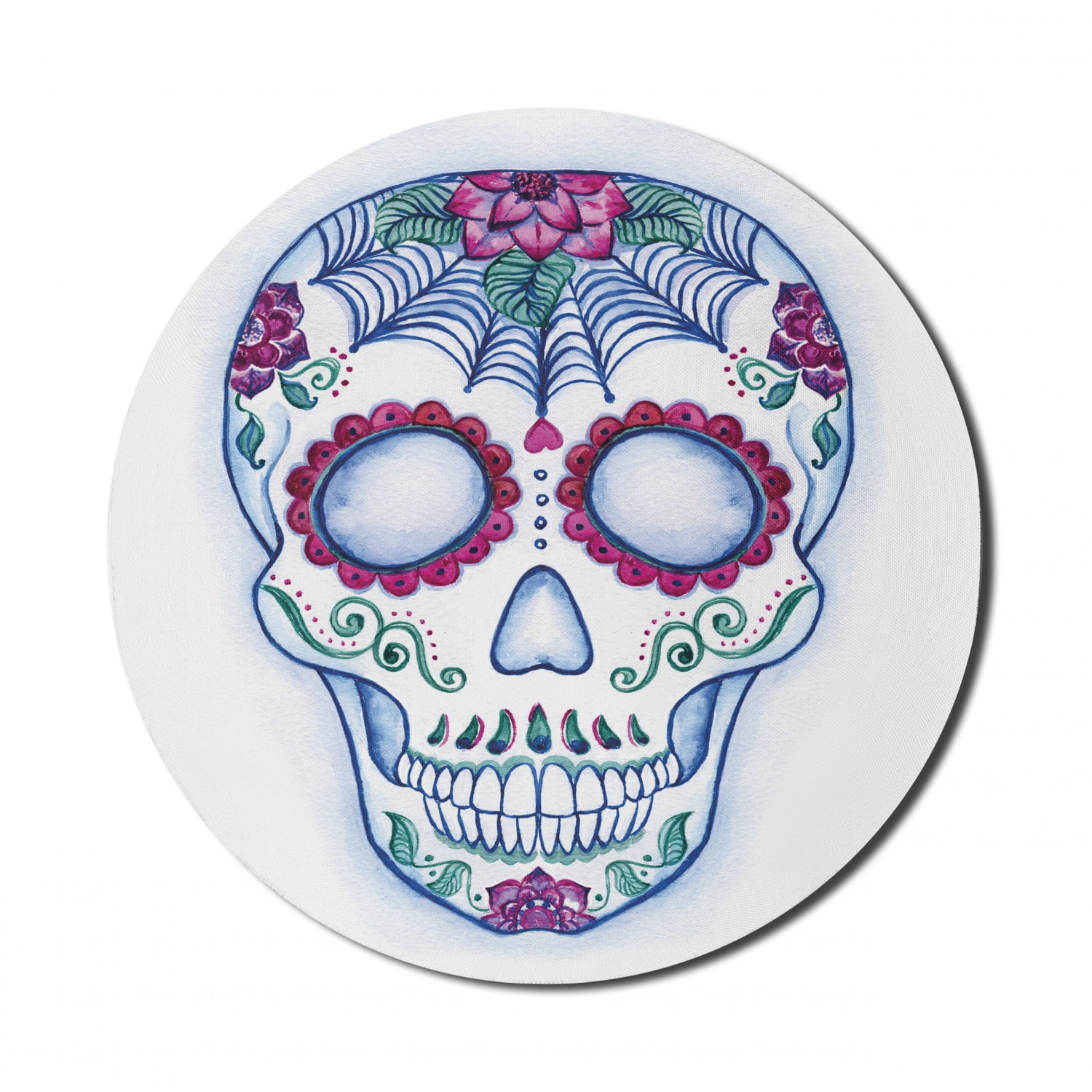 Sugar Skull Mouse Pad for Computers, Day of the Dead Colorful Skeleton ...