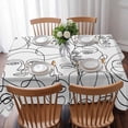 Abstract Style Table Cloth Waterproof Tablecloths, Face Line Modern ...