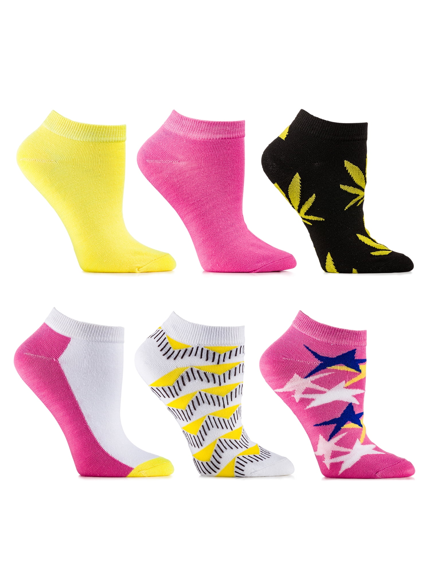 Coral Flush Ankle Socks 6 Pack - Walmart.com