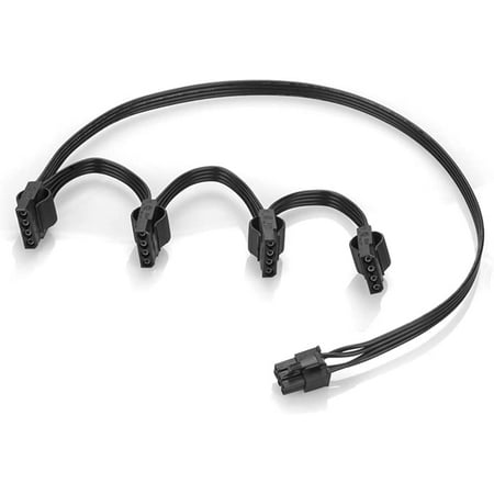 OwlTree PCI-e 6 Pin Male to Molex 4 Pin 1 to 4X Molex Power Supply ...