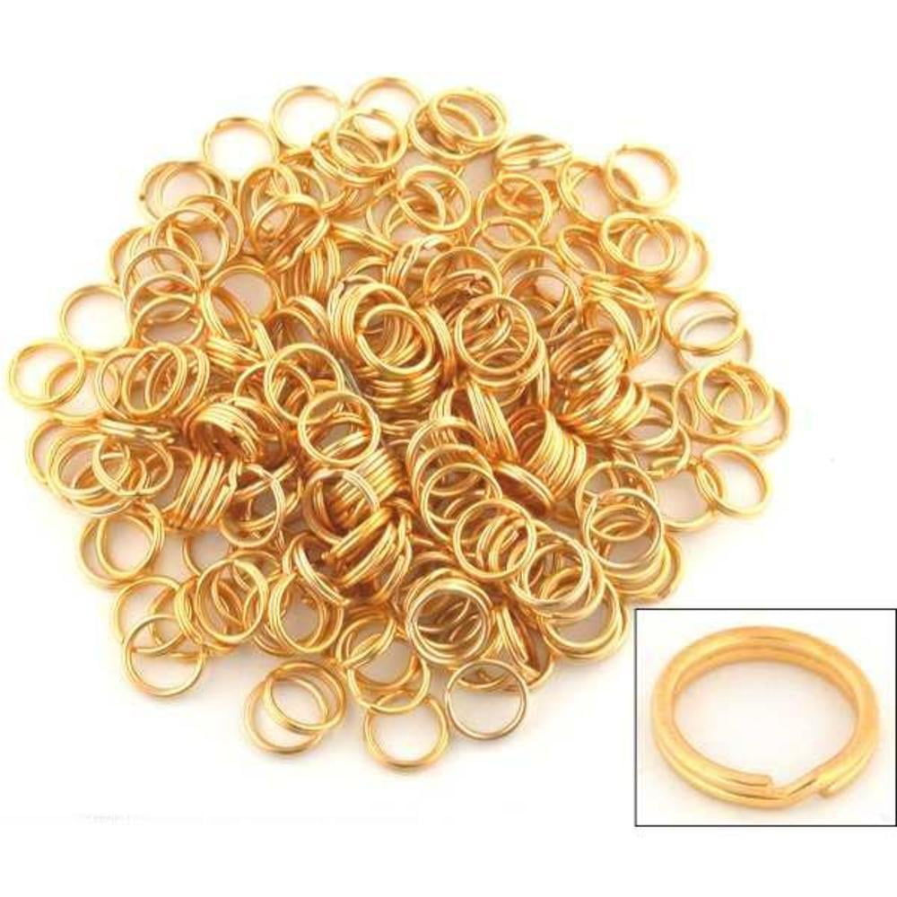 250 Gold Plated Split Ring Jewelry Chain Parts 9mm - Walmart.com