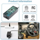 VHBW Logitech G29 G920 G923 Power Supply, 24V 2.7A Adapter, 10FT Cord ...