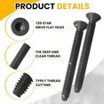 400 Pcs 1/4-20 x 2-1/2" Self-Tapping Trailer Deck Screws Flat Head ...