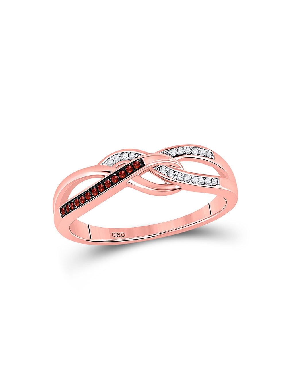 AA Jewels - Solid 10k Rose Gold Round Red Diamond Woven Band Engagement ...