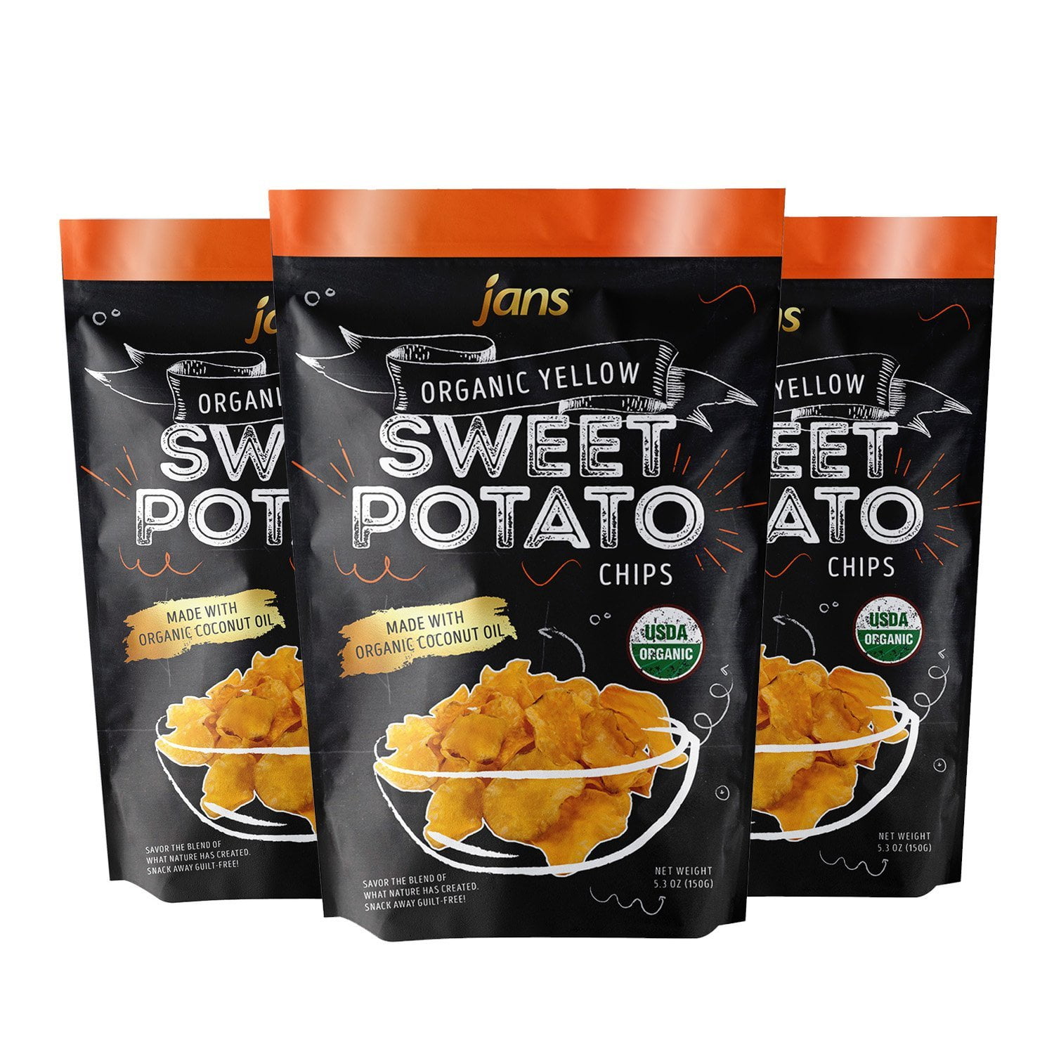 ZYKFF Chips de Patate Douce Biologiques Certifié USDA Biologique Sans ...