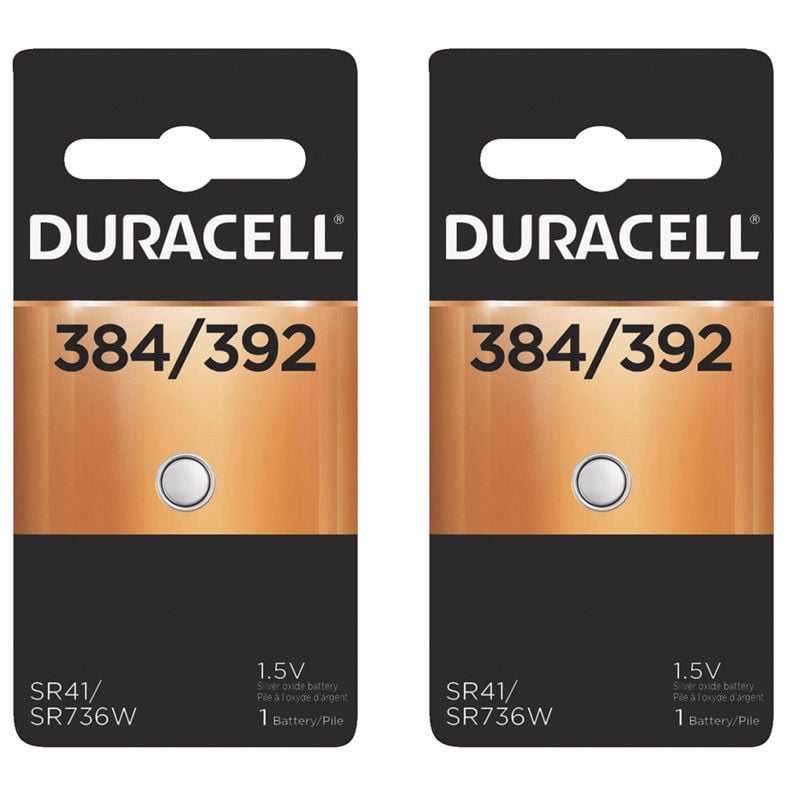 2 Pcs Duracell 384/392 Silver Oxide Battery (SR41, 736W) - Walmart.com ...