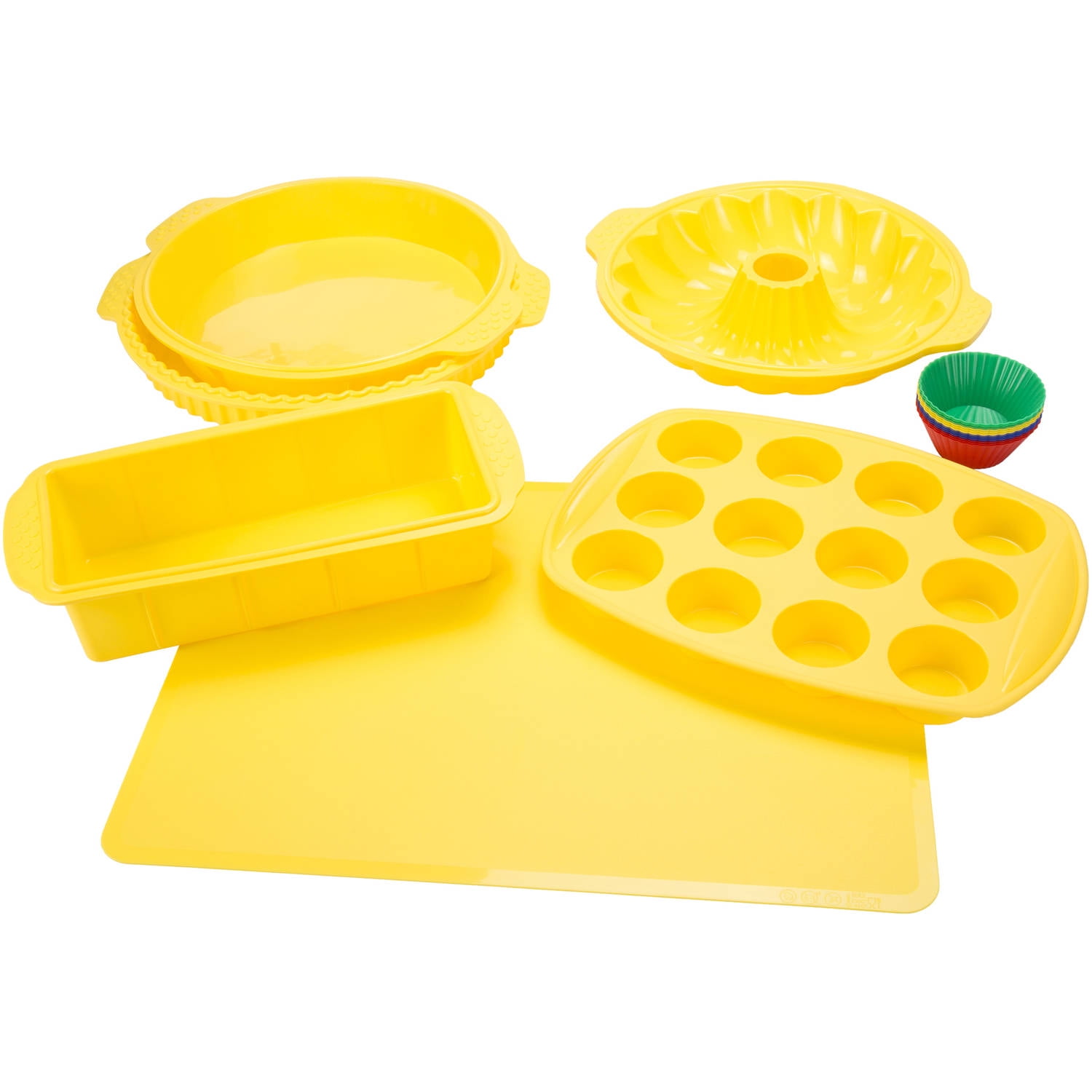 Silicone Bakeware Set, 18-Piece Set including Cupcake Molds, Muffin Pan ...