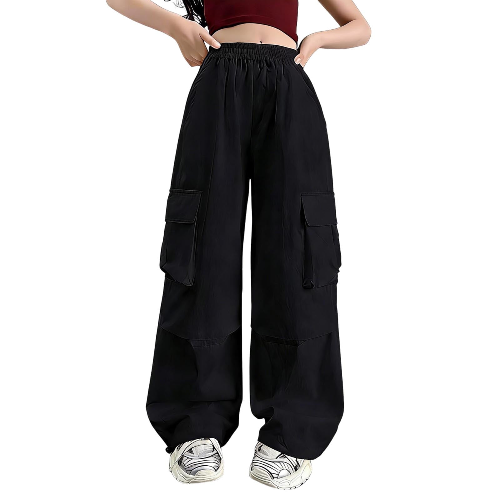 Click here for Blvb Girls Cargo Pants Elastic Waist Wide Leg Stre... prices