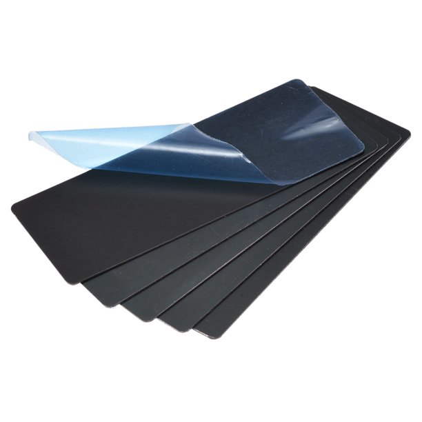 Uxcell 80mm x 30mm x 0.5mm Anodized Aluminum Blank Metal Card Black 5 ...