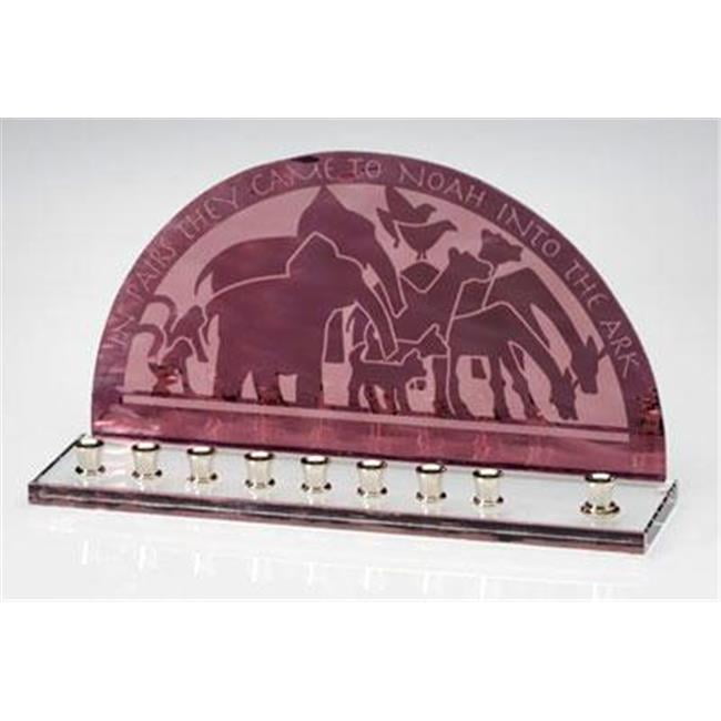 Judaica Kingdom SF-GHM-8110-1 Handmade Glass Menorahs - Animals of the ...
