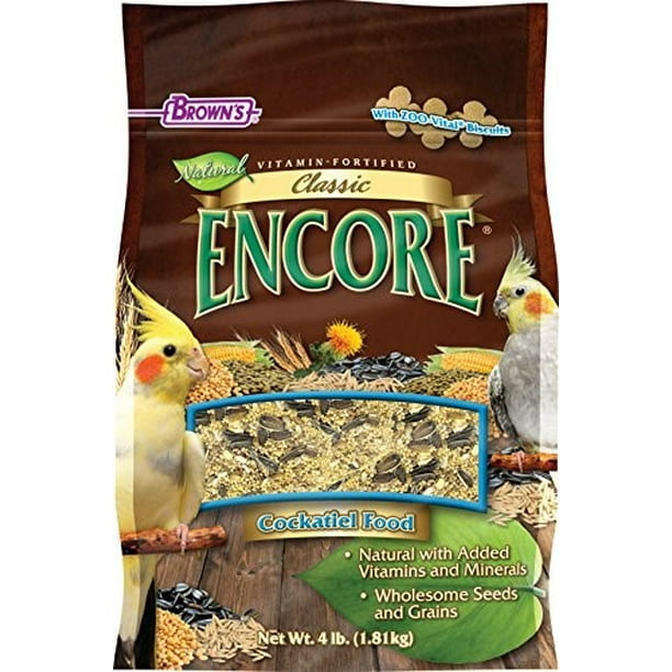 Brown's Classic Encore Natural Cockatiel Bird Food, 4 Lb - Walmart.com ...