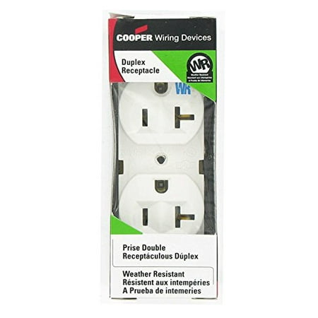Cooper 20A Duplex Receptacle - Weather Resistant #WRBR20W | Walmart Canada