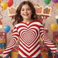 Big Girls Summer T Shirts Long Sleeve Carnival Heart Stripes Print ...