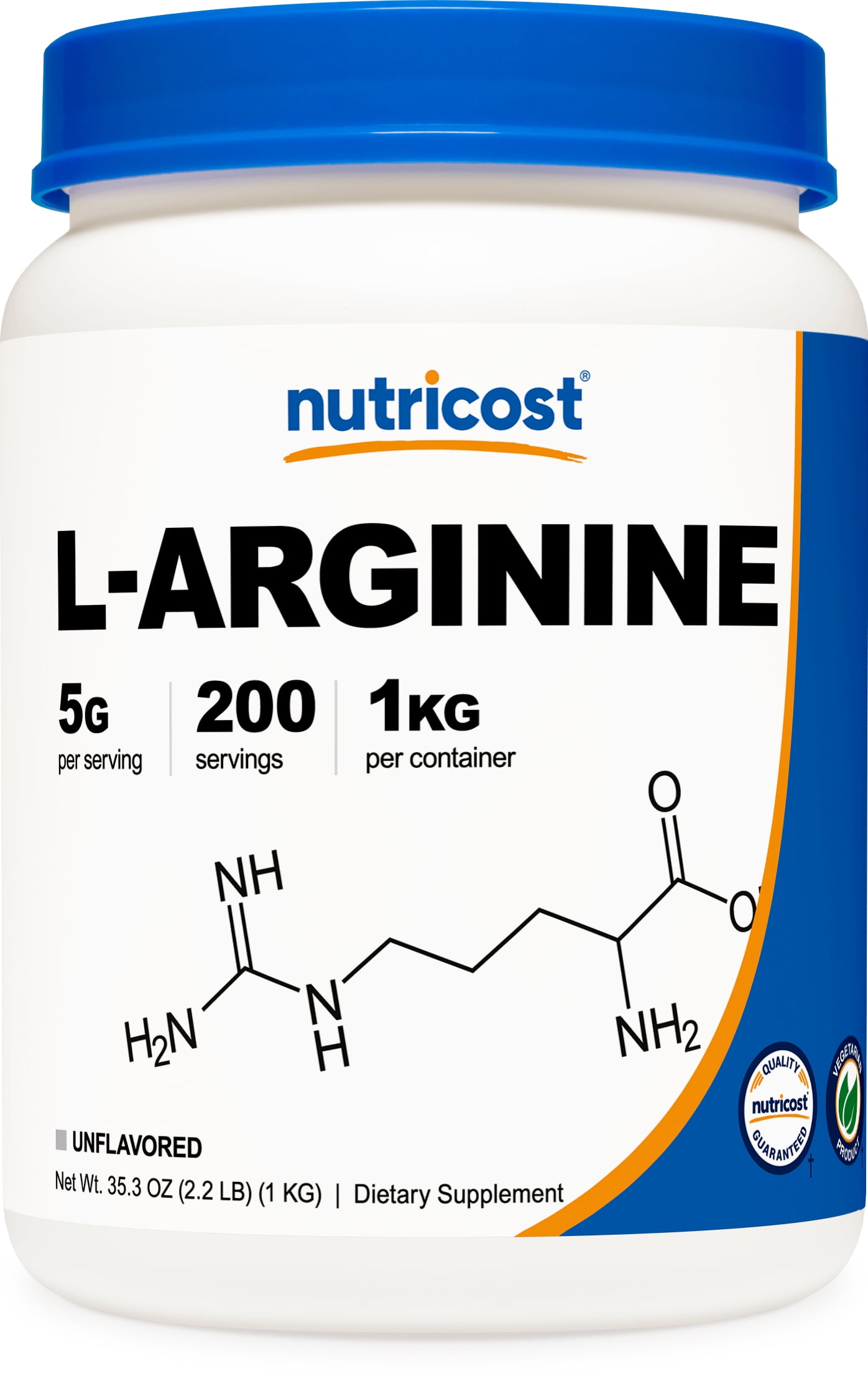 Nutricost L-Arginine Powder 1KG - 5g Per Serving, Non-GMO and Gluten ...