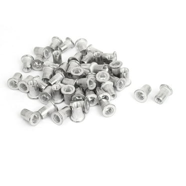 VIGRUE 205PCS Hardware Metal 304 Stainless Steel Rivet Nut Set, Flat Head Threaded Insert ...
