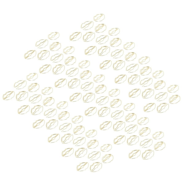 Golden Paper Clips, 100PCS Golden Lip Shape Small Paper Clips For ...