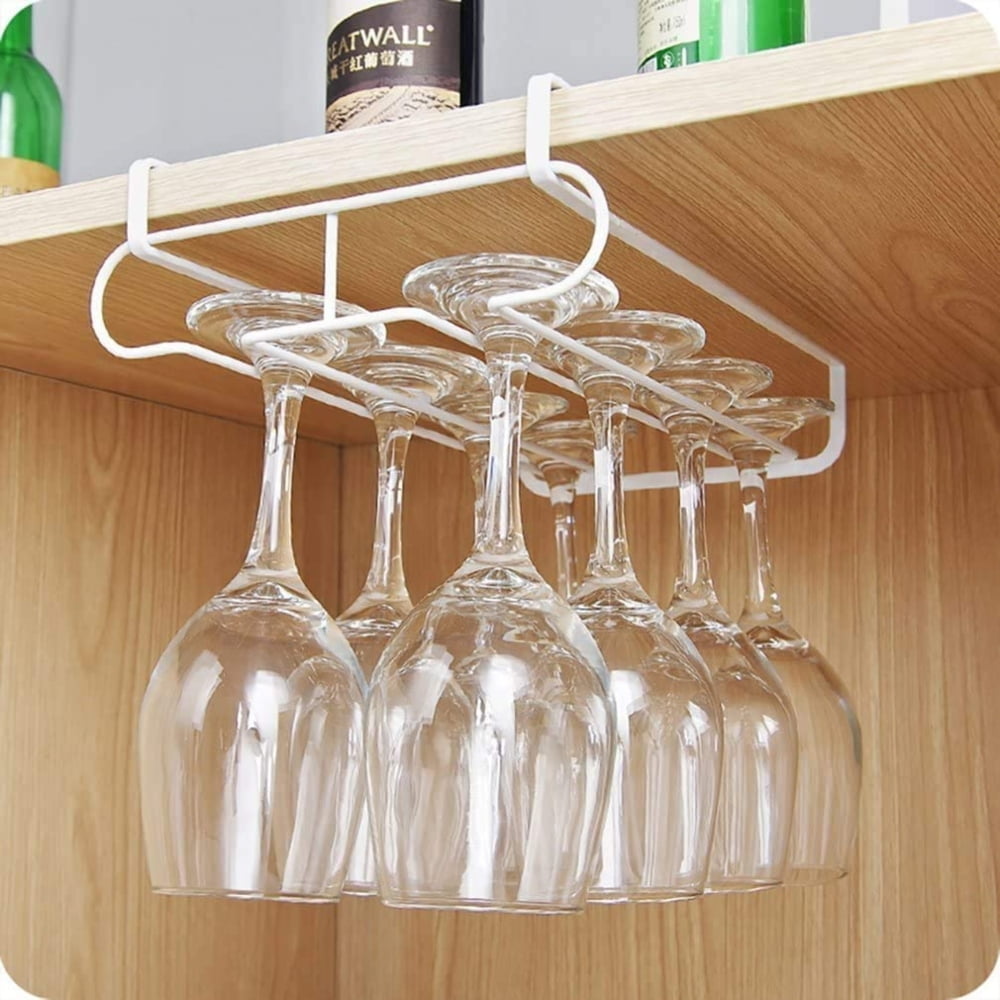 PEACNNG Wine Glass Storage Rack Under Cabinet Glass Stand Holder ...