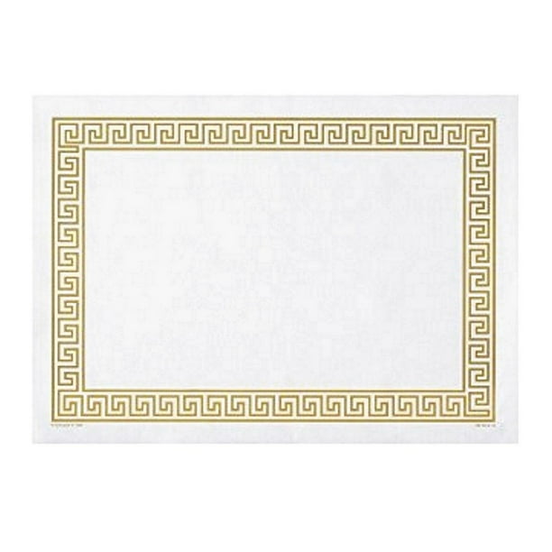 Gold Greek Key Disposable Paper Placemats - 14in. x 10in. - 50 Pack ...