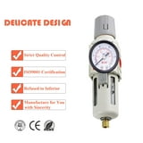 RIH Pneumatics 1/2"NPT Air Filter Pressure Regulator Combo Piggyback, 5 ...
