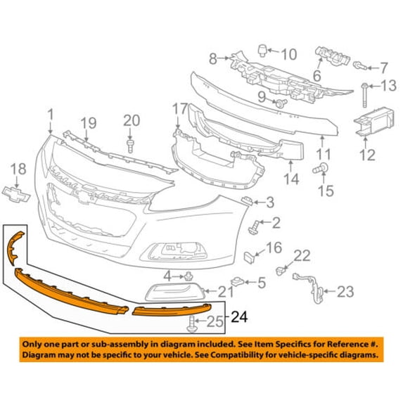 Chevrolet GM OEM Malibu Front Bumper-Lower Spoiler Chin Lip Splitter ...