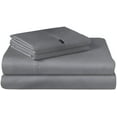 4 Piece Bamboo Microfiber Dark Grey Full Sheet Set, Deep Pocket Bed ...