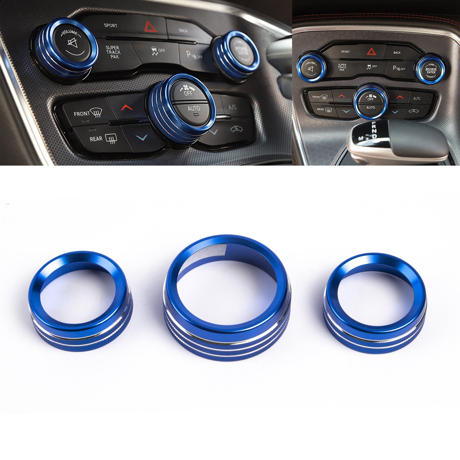 Xotic Tech 3PCS Blue Alloy Aluminum AC Climate Twist Radio Volume ...