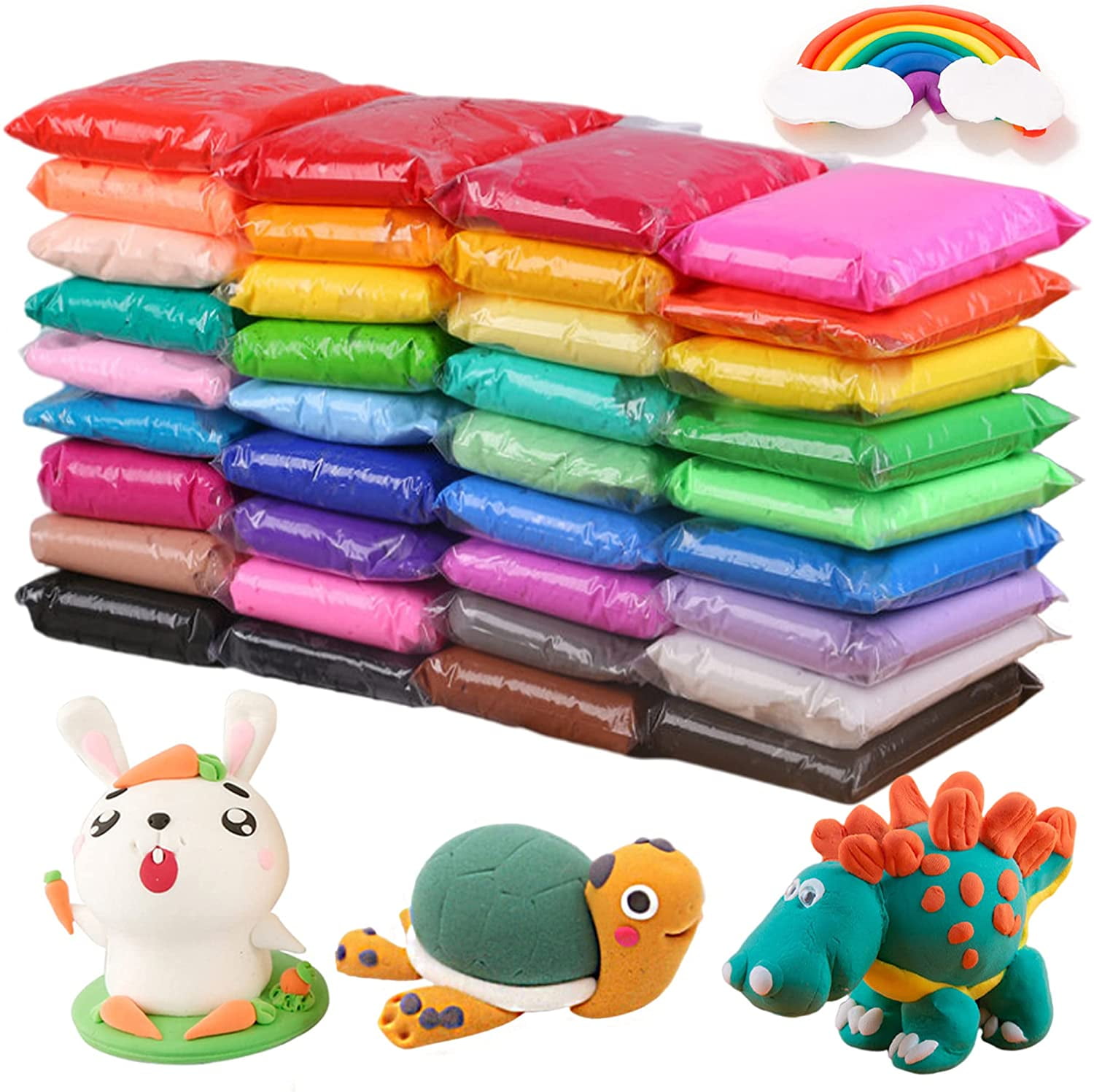 wruas Clay,36 Colors Ultra Light Air Dry Clay DIY Magic Clay for Kids ...