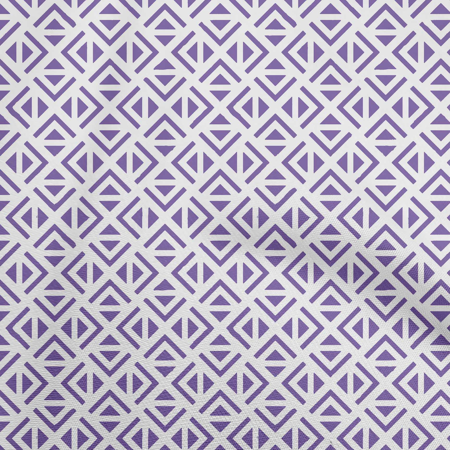 oneOone Cotton Poplin Purple Fabric Geometric Triangle Diy Clothing ...