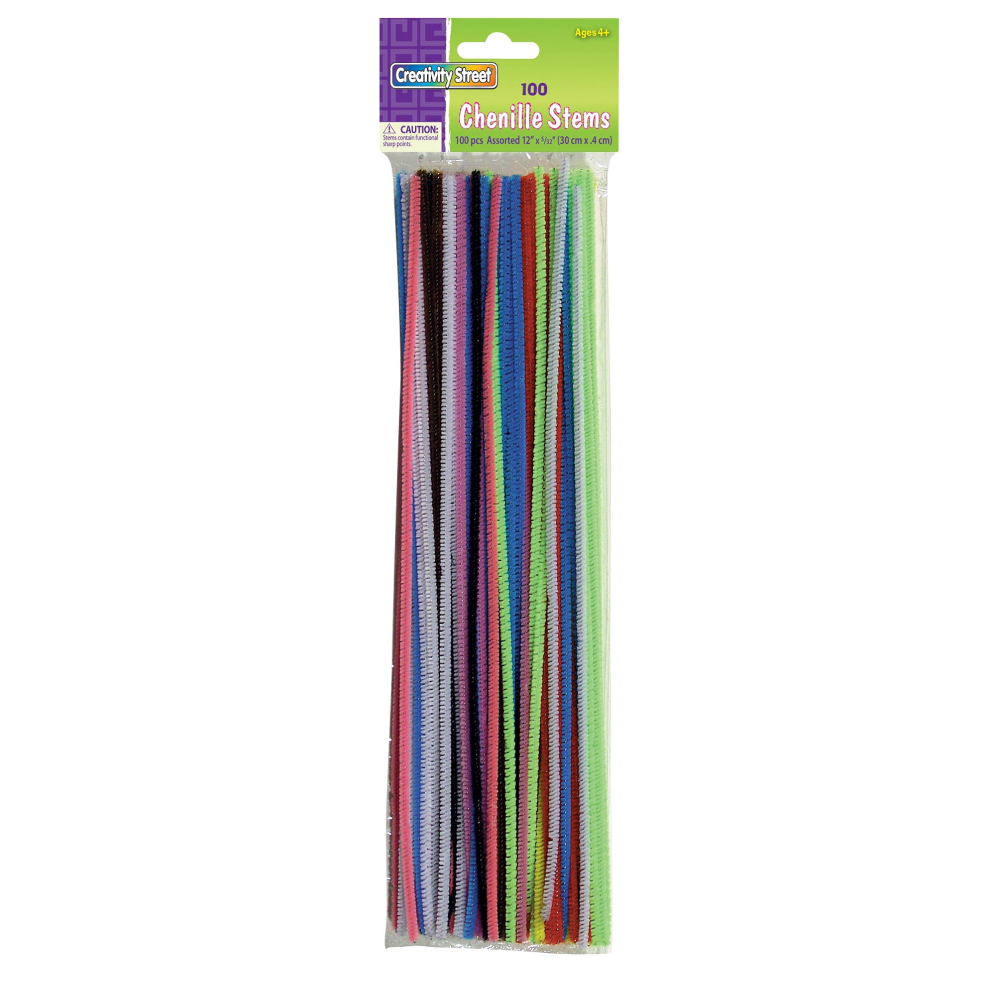 Chenille Stems, 12", Assorted Colors - 100 per pack, 12 packs - Walmart.com