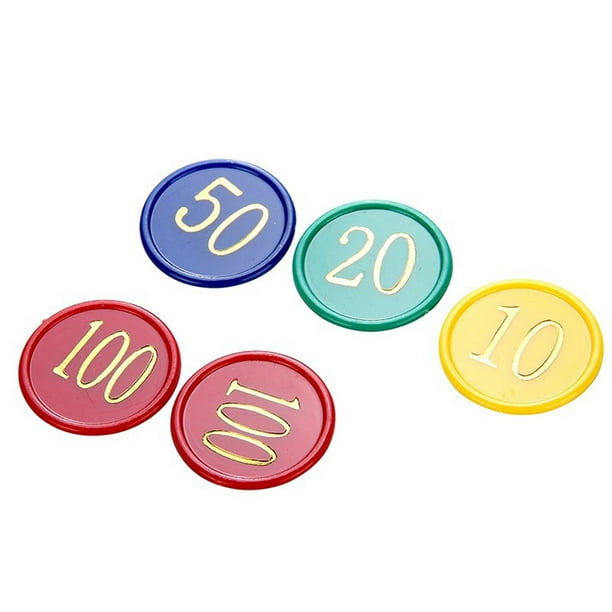 160pcs Plastic Poker Chips Value 10 20 50 100 Large Numbers For Tokens ...