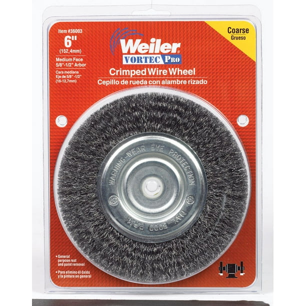 Weiler Vortec Pro 6 in. Crimped Wire Wheel Brush Carbon Steel 6000 rpm ...