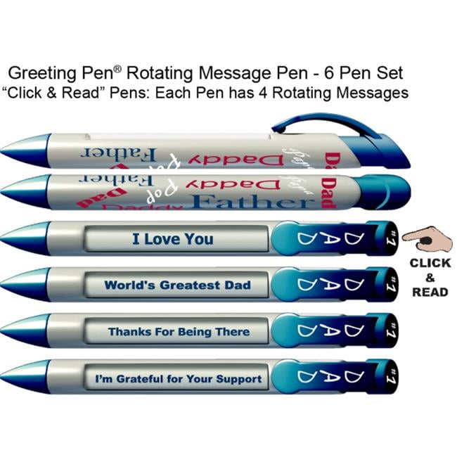 Greeting Pen 36021 No.1 Dad Pen With Rotating Messages Pack of 6 ...