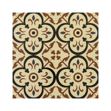 Retro 12 x 12 in. Self Adhesive Vinyl Floor Tile - Green Medallion - 20 ...