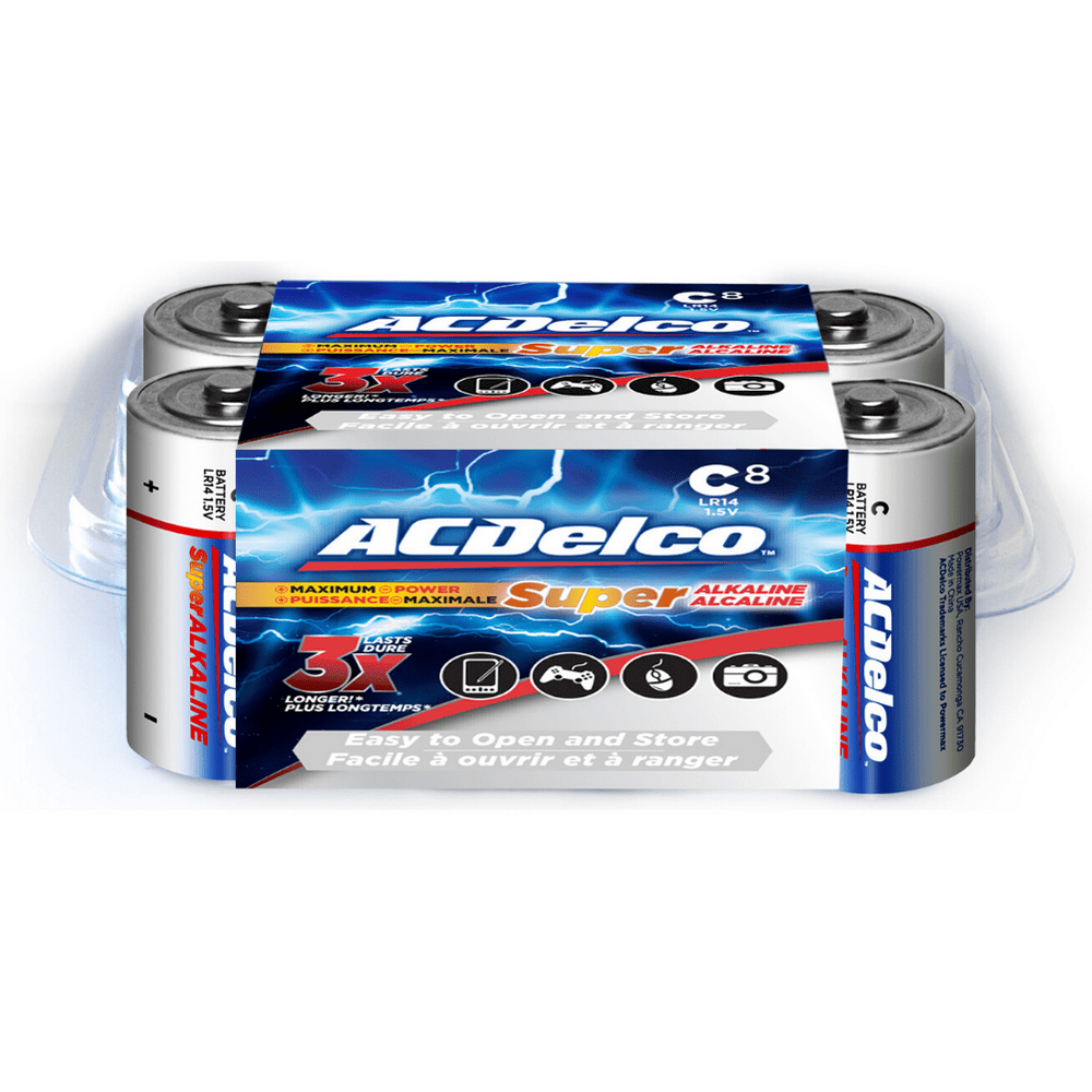 ACDelco C Cell Batteries, Super Alkaline C Battery, 8-Count - Walmart ...